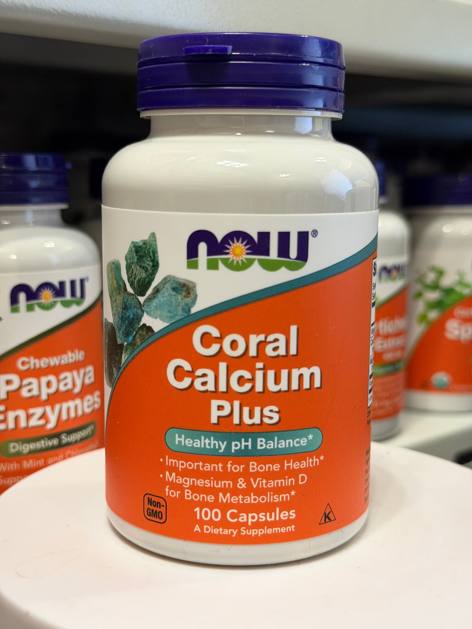 NOW Coral Calcium Plus — коралловый кальций для крепких костей и зубов, 100 капсул