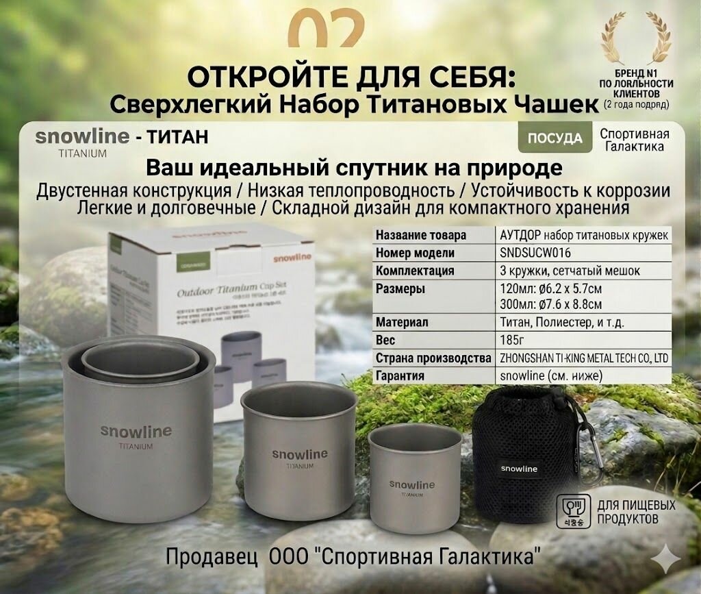 Snow Line набор термокружек Outdoor Titanium Cup Set