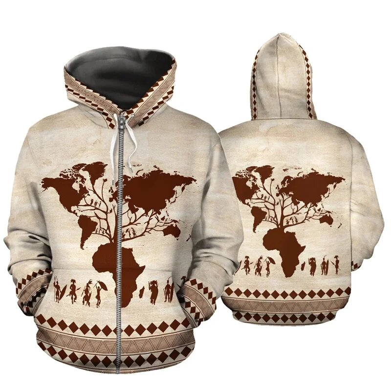 Толстовка Root Africa с Африканской картой 5XL, ZipHoodie-PYA30381