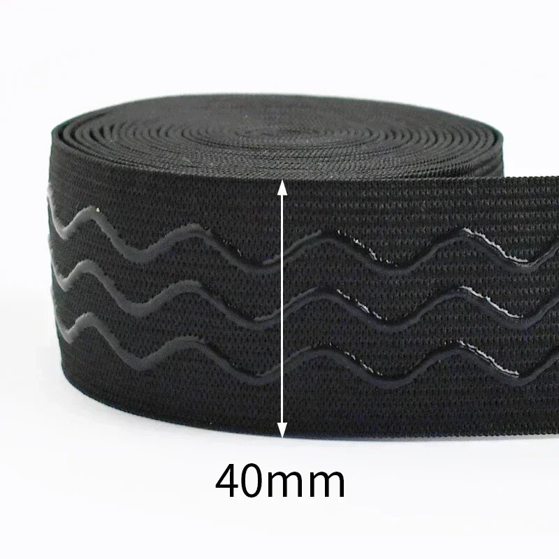 Эластичная лента Meetee 20-50 мм 2/3 метра Черный, EB013-Black3-40mm, 3Meters