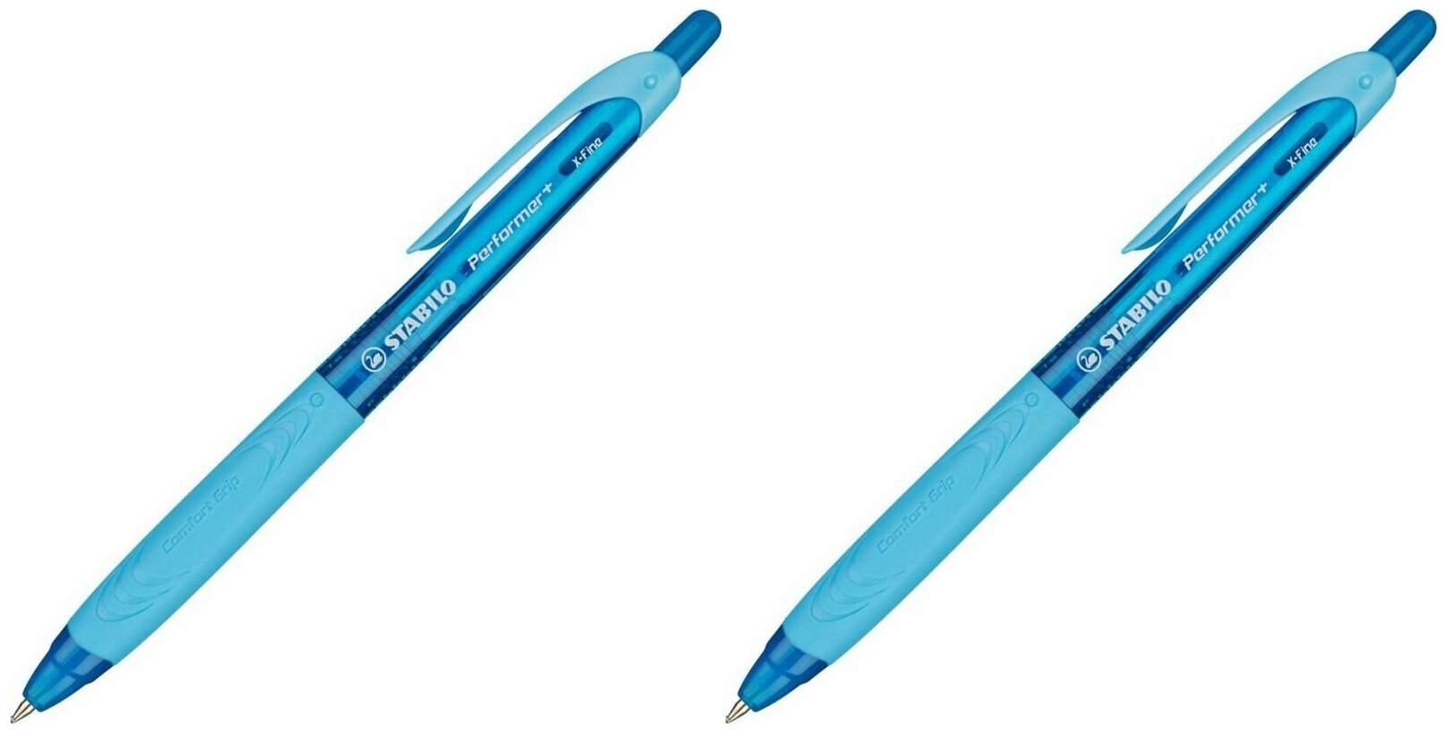 STABILO Ручка шариковая автоматическая Performer+, синий, 0.35 мм, 2 шт