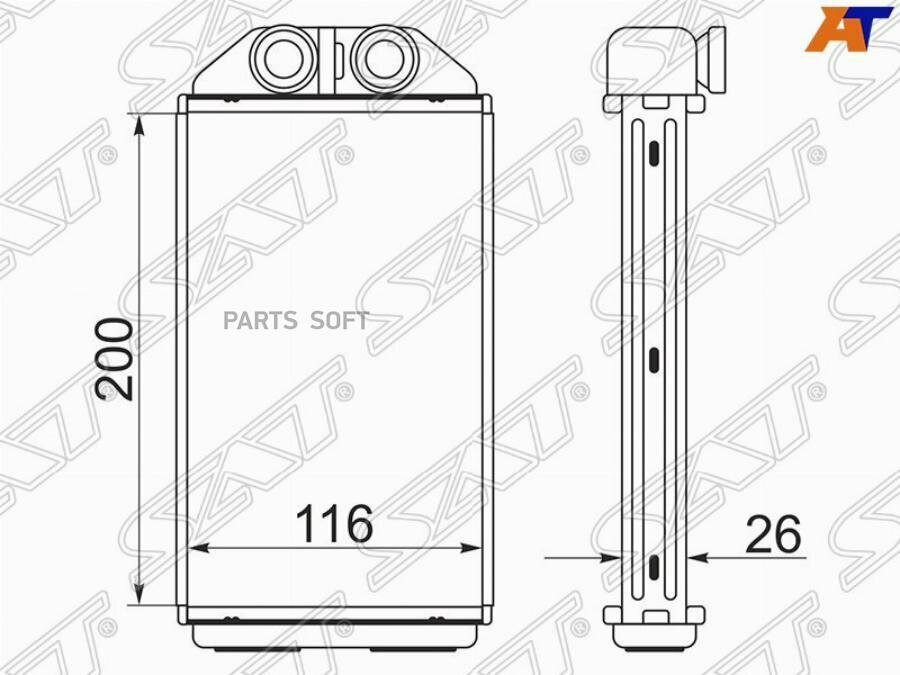Радиатор отопителя салона Toyota RAV4 (XA10) 94-00 / Corolla II 94-99 SAT ST-TYY1-395-0 | цена за 1 шт