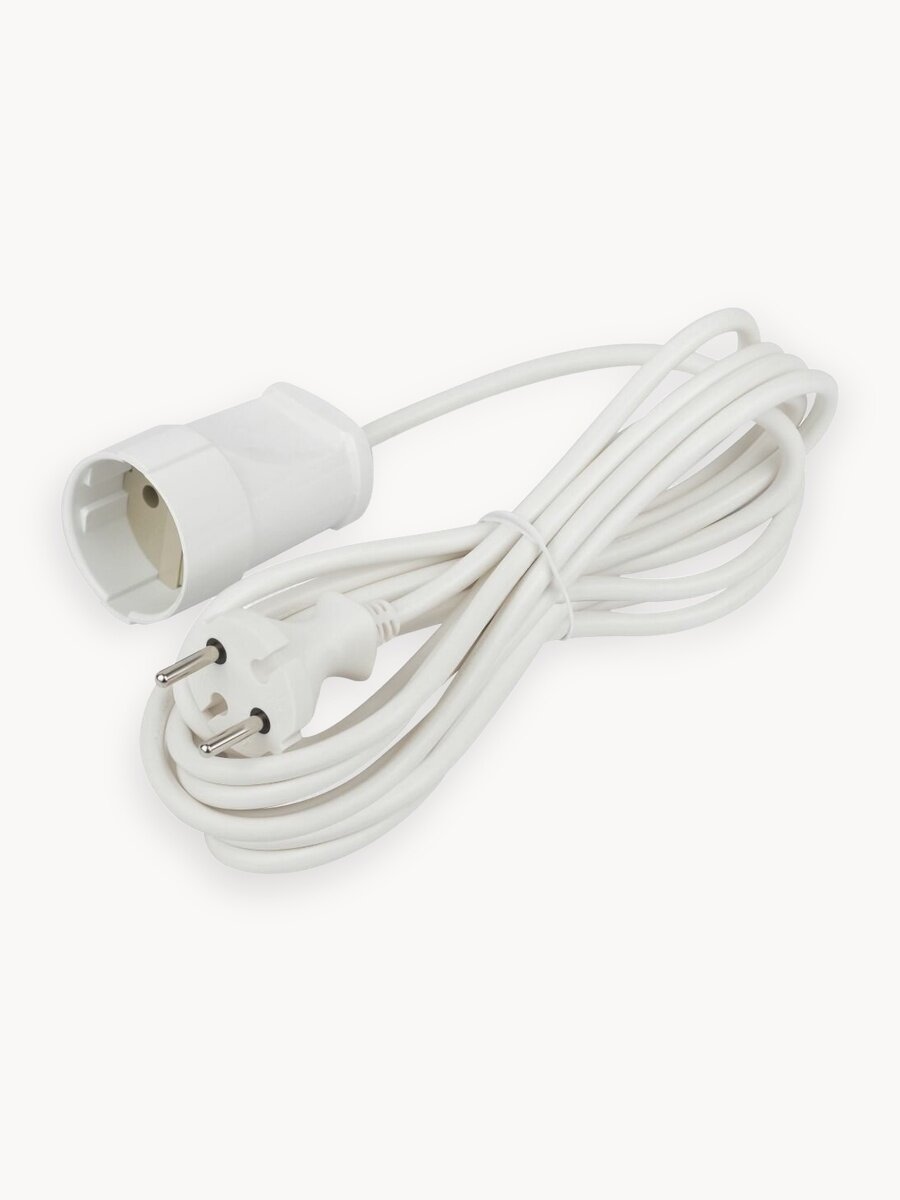 Удлинитель сетевой электрический без заземления ЭРА UX(6)-1-5m 1 розетка, 5м, 10А, 2x0,75мм2