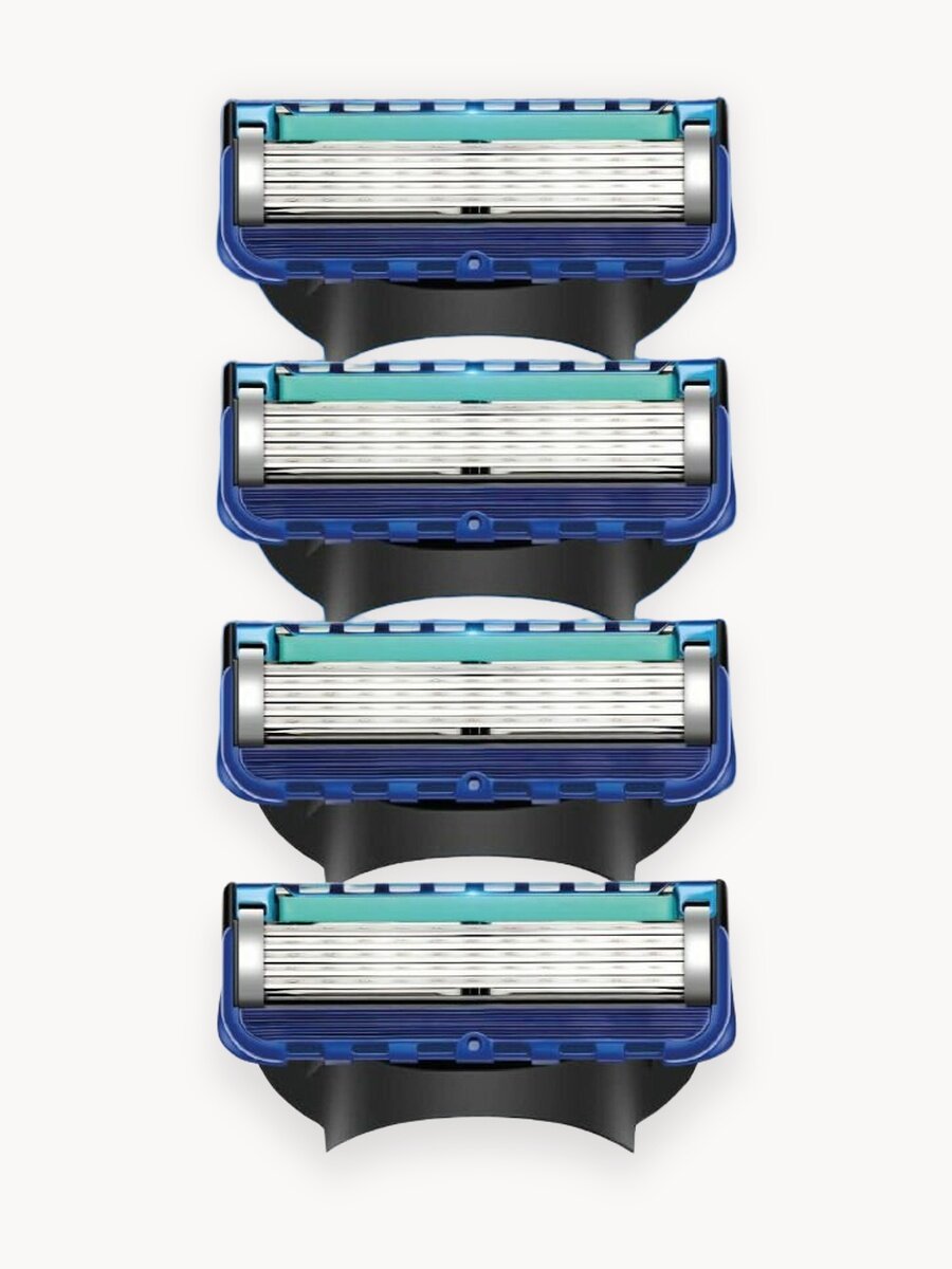 Кассеты для бритья с лезвием-триммером, нержавеющая сталь, 4 шт