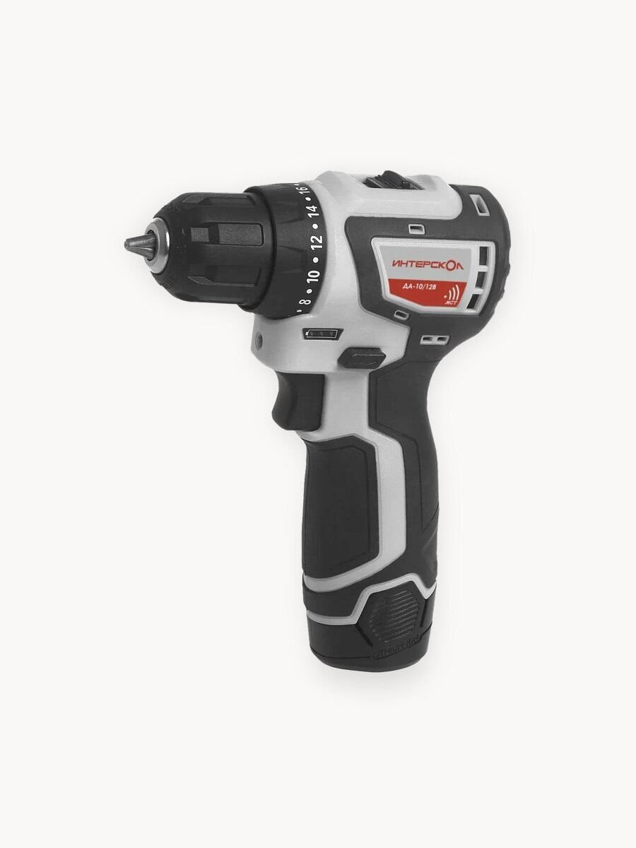 Аккумуляторная дрель-шуруповерт ИНТЕРСКОЛ минимакс ДА-10/12 36, 12 В, 1450 об/мин, без АКБ и ЗУ (687.0.0.70)