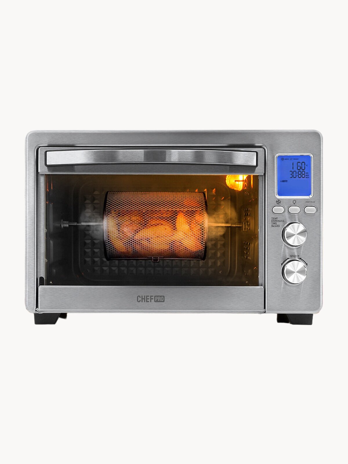 Аэрогриль духовка духовой шкаф мини-печь гриль аэрофритюрница сушилка тостер 7 в 1 CHEF PRO CF-EO2100A 45 литров конвекция шашлычница аэрофритюрница вертел сталь