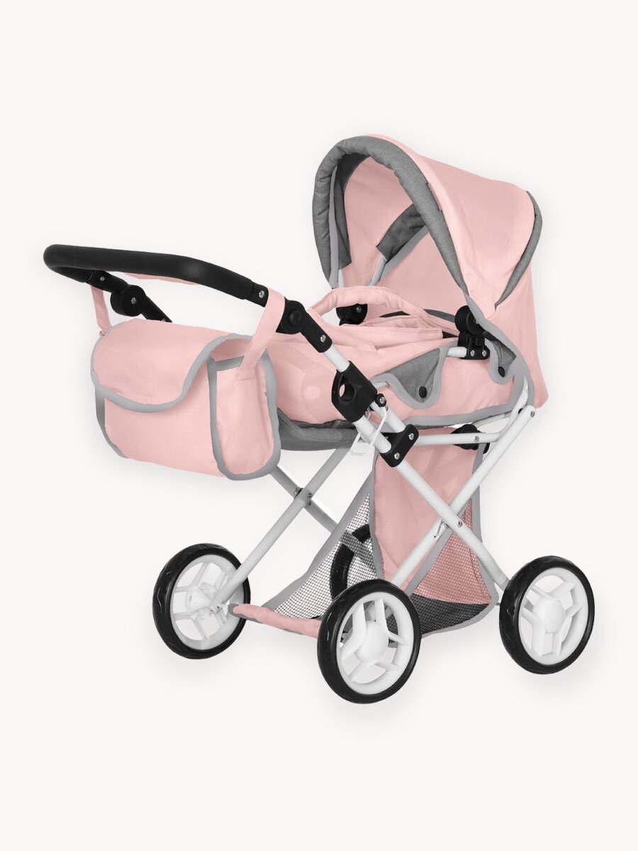 Коляска для кукол Carrello Unico, трансформер 2в1, с люлькой-переноской, детская, светло-розовый