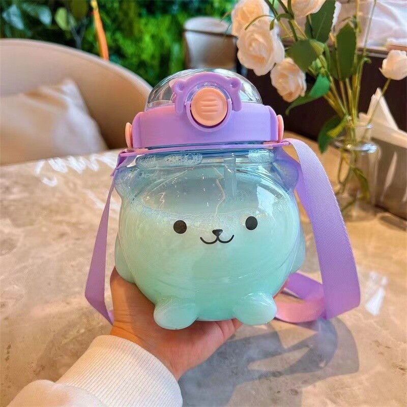 Летняя панда двойной напиток с высоким значением большой емкости для детей милый пластиковый стакан для воды маленький