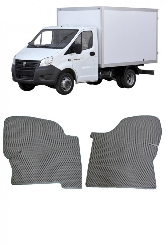 Ева коврики Газель NEXT 2013 -/ Ева ЭВА сота/ цвет Серый c черной окантовкой / EVA Smart / коврики в салон автомобиля Газель