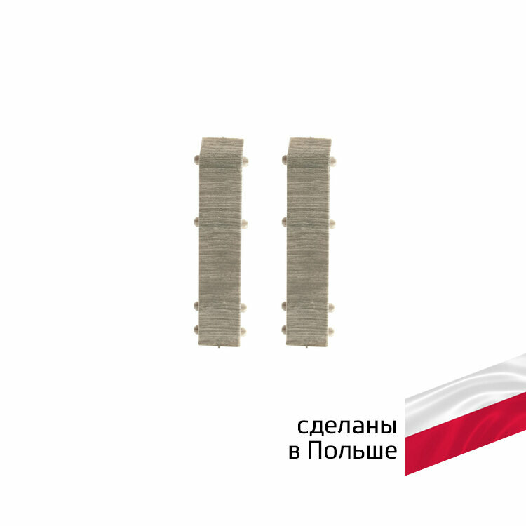 Соединитель для плинтуса ПВХ Cezar Hi-Line Prestige 75 мм дуб тоскана М 301, 2 шт.