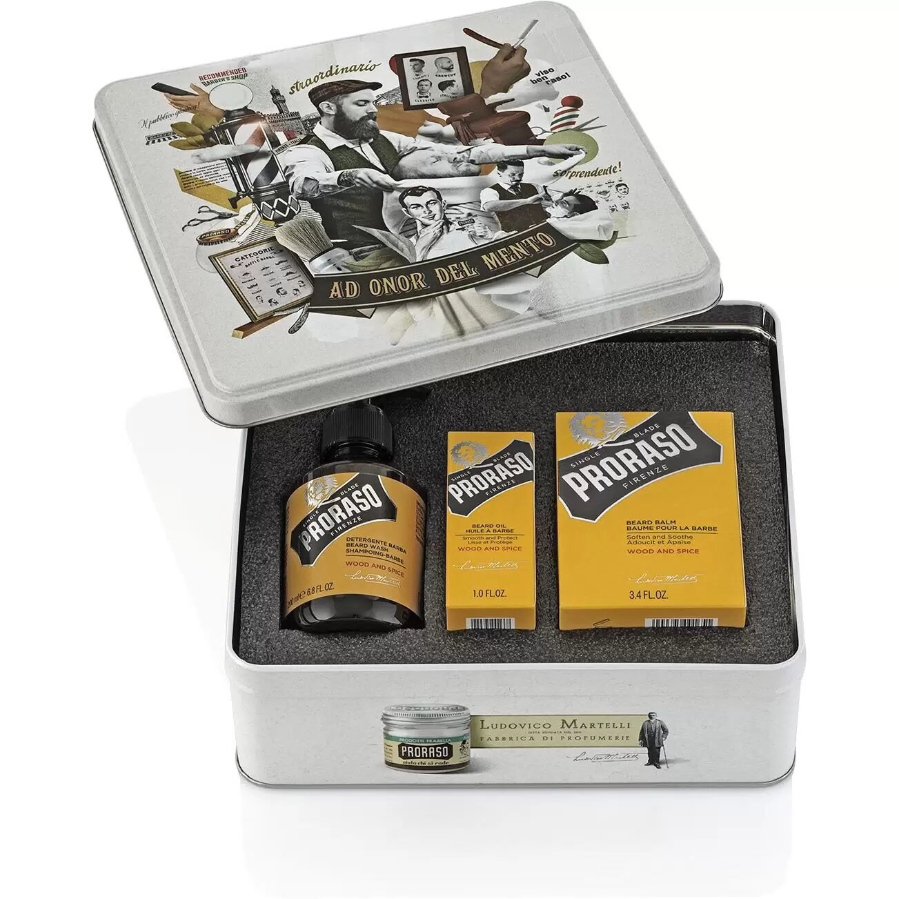 PRORASO Подарочный набор для ухода за бородой Wood and Spice