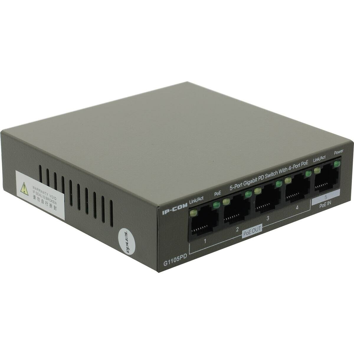 IP-COM 5-Port Gigabit Switch (4UTP 1000Mbps, 1WAN, PoE)