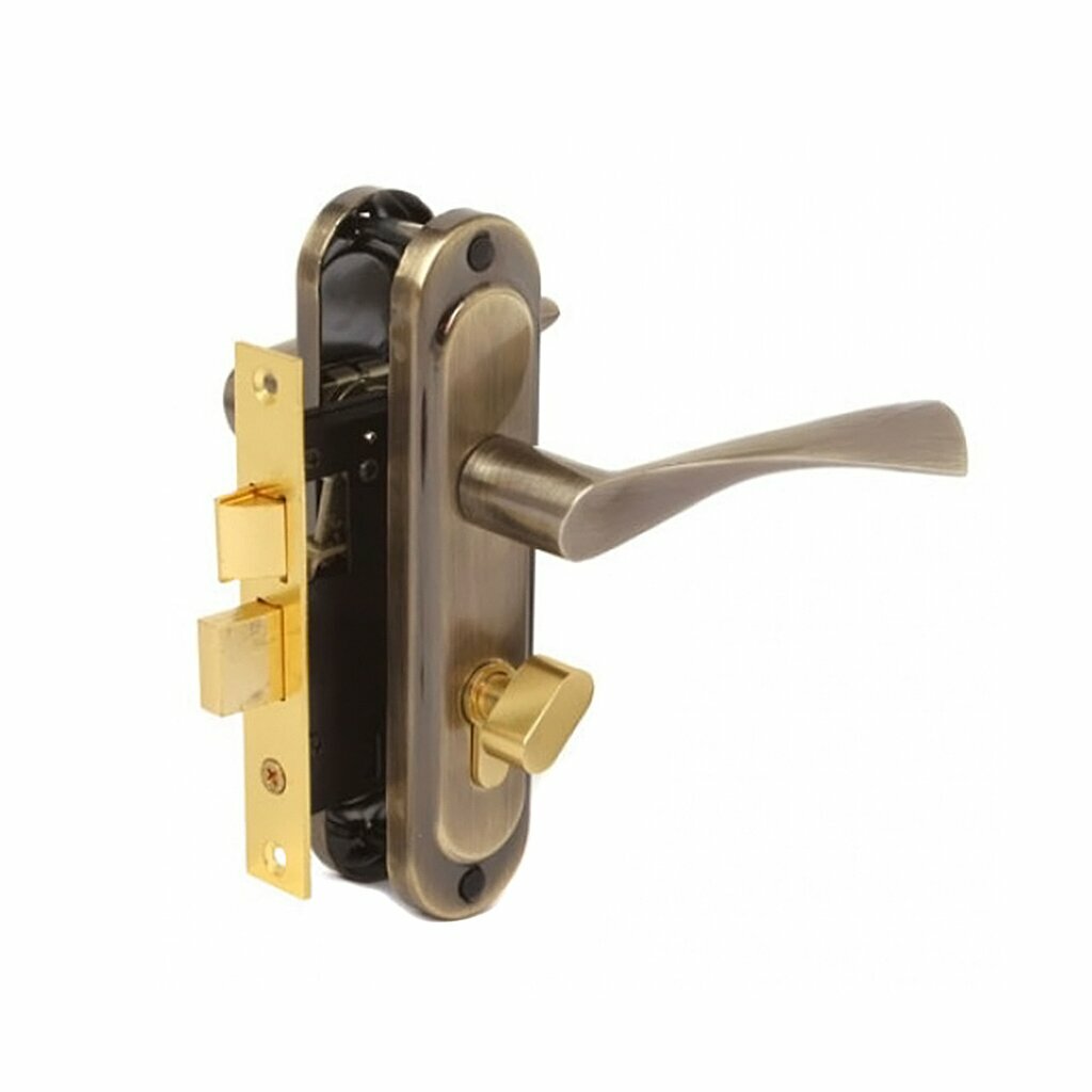 Замок врезной Avers, 0823/60-C-AB, 17204, ручка в комплекте, цилиндровый, бронзовый