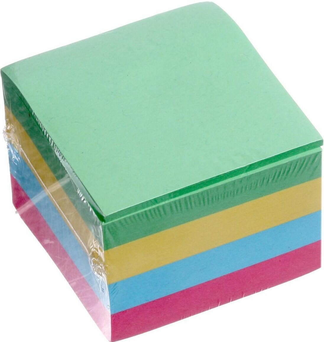 Блок разноцветной бумаги для записей с клеевым краем, стикер самоклеюшийся с отрывными листами, клейкая бумага для заметок, 4 цвета пастель, 51 мм х 51 мм, 300 листов