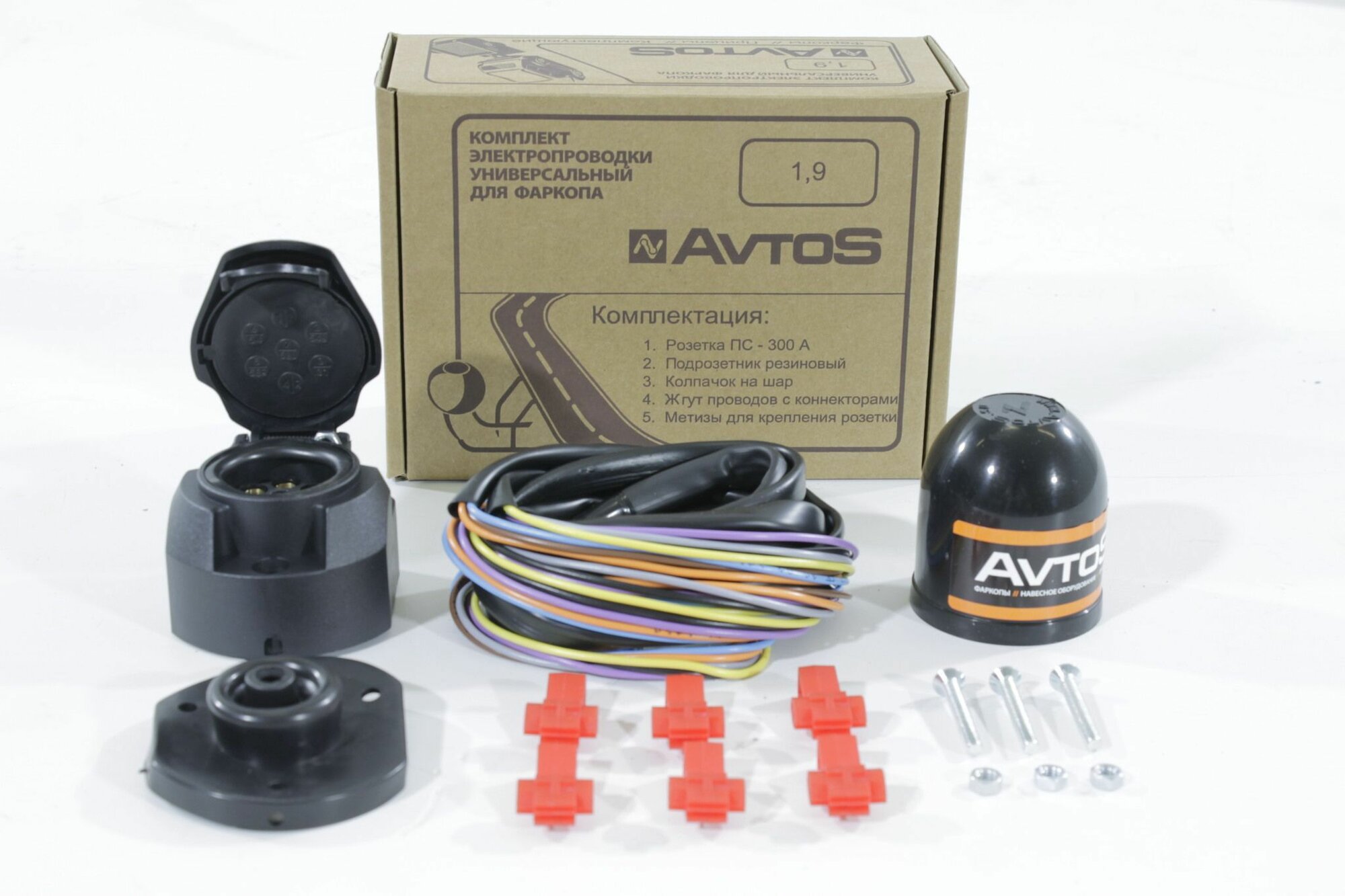 Электропроводка ТСУ универсальная 7-ми проводная (длина 1,9м) Автос. И1-1,9