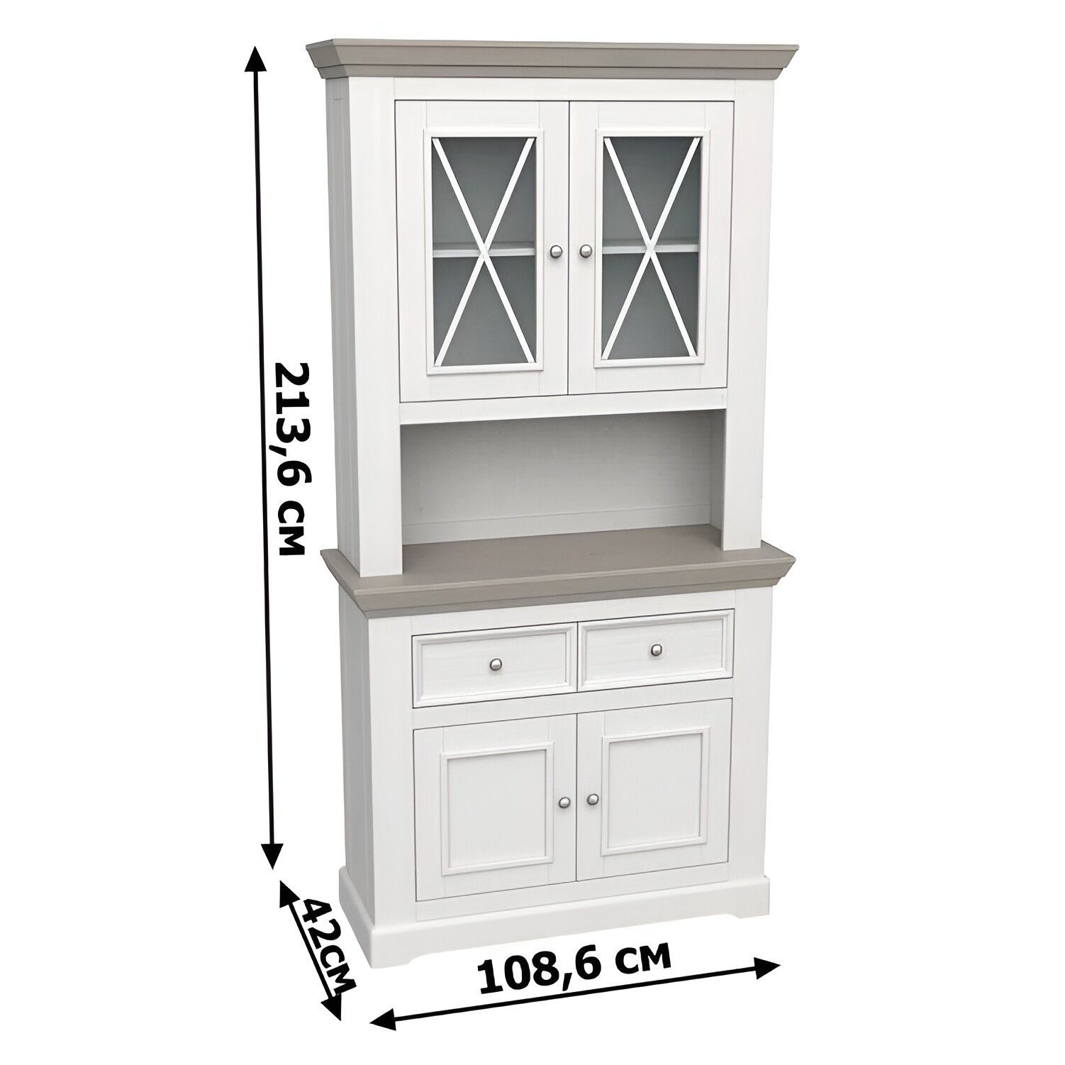 Буфет малый Форест белый воск/антрацит 108,6х42х213,6 см