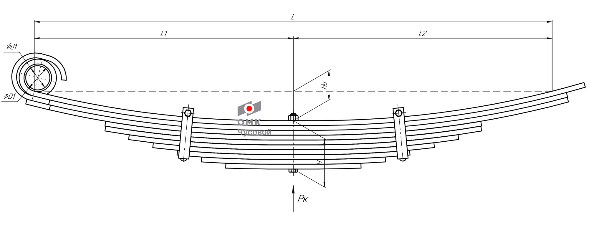 Рессора передняя для трактора 739M 10 листов