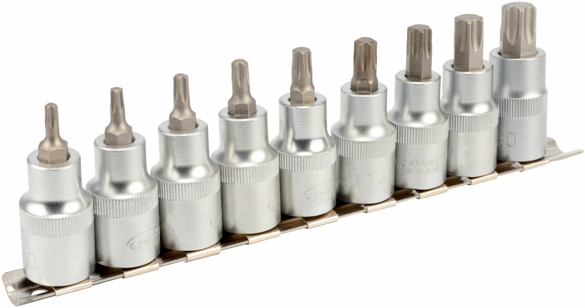 Набор бит TORX Т20-Т60 DR 1/2 , 9 предметов, планка Автодело