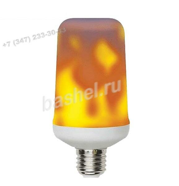 Лампа Uniel L60 E27 6W декоративная "эффект пламени" 135x65 3 реж. цилиндр LED-L60-6W/FLAME/E27/FR