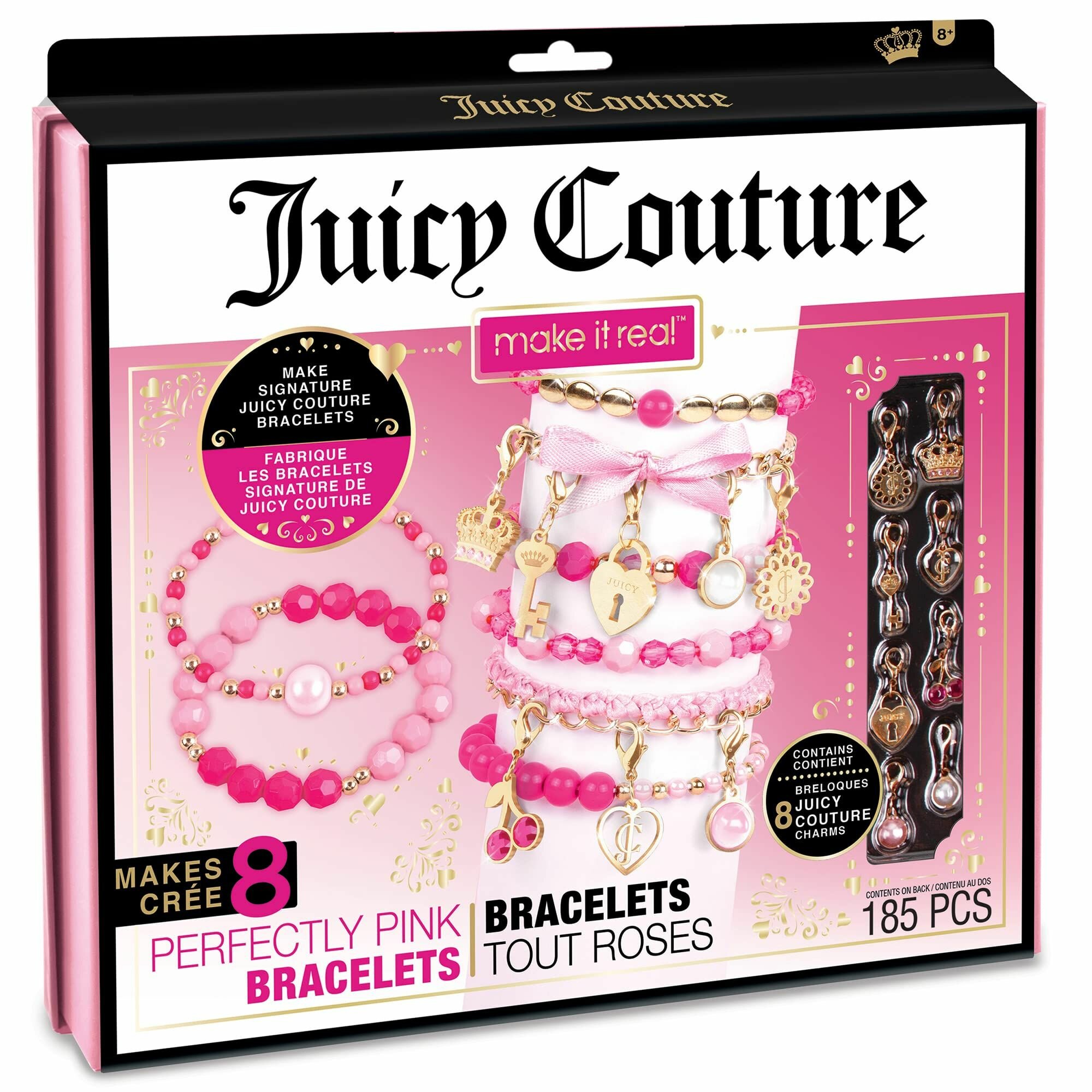 Make it Real Juicy Couture Perfectly Pink Bracelets Making Kit, Набор для изготовления ювелирных изделий из браслетов своими руками для девочек, Подходит для детей старше 8 лет