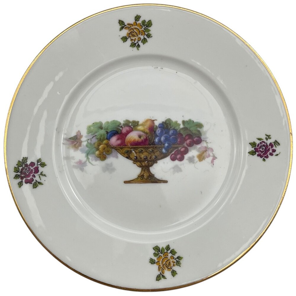 Тарелка десертная "Ваза с фруктами", 15.5 см, 1950-1960 гг, Лимож, Франция (2)