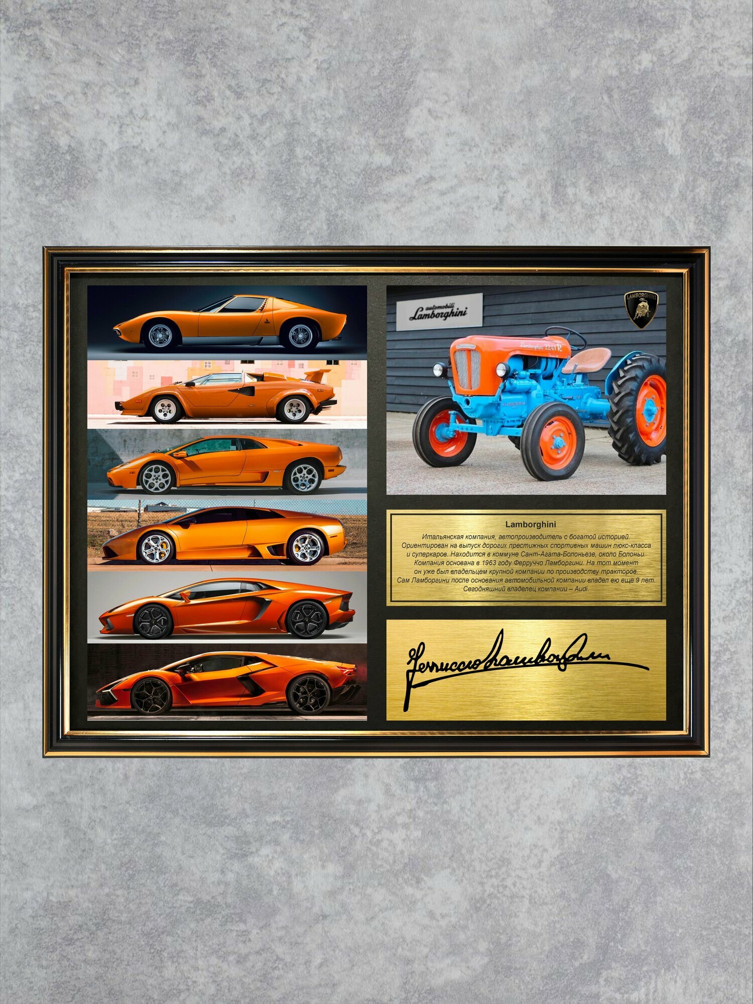 Картина интерьерная с автографом Ламборгини
