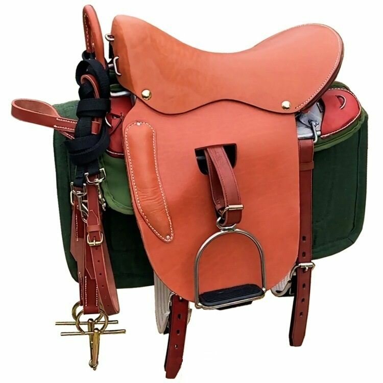 Набор седел "Воловья кожа", ручная работа, 17,5 размер, коричневые