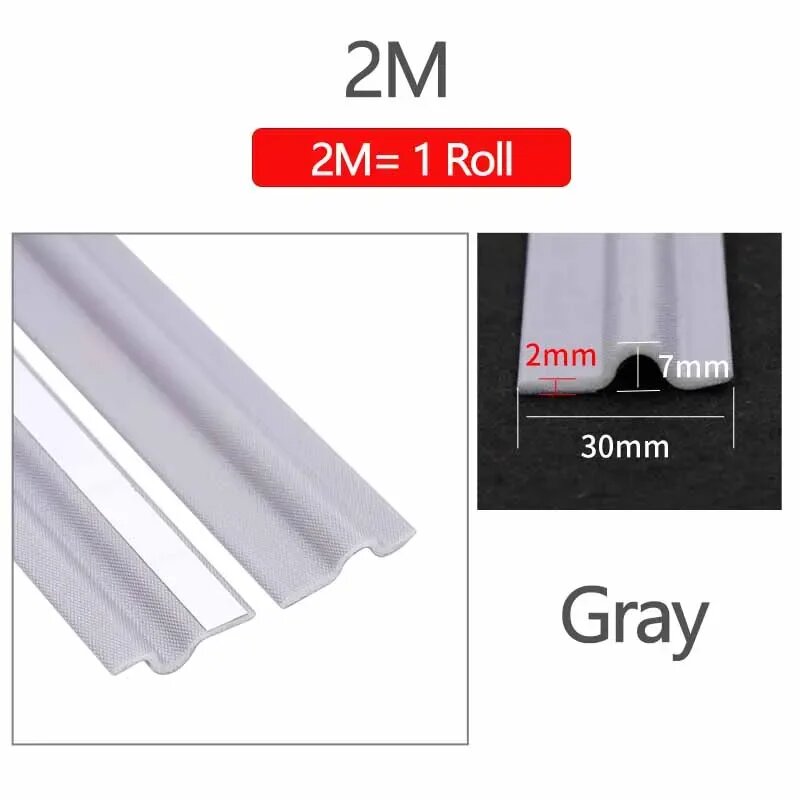 MOONBIFFY Лента-уплотнитель для окон 2 м Gray 2M