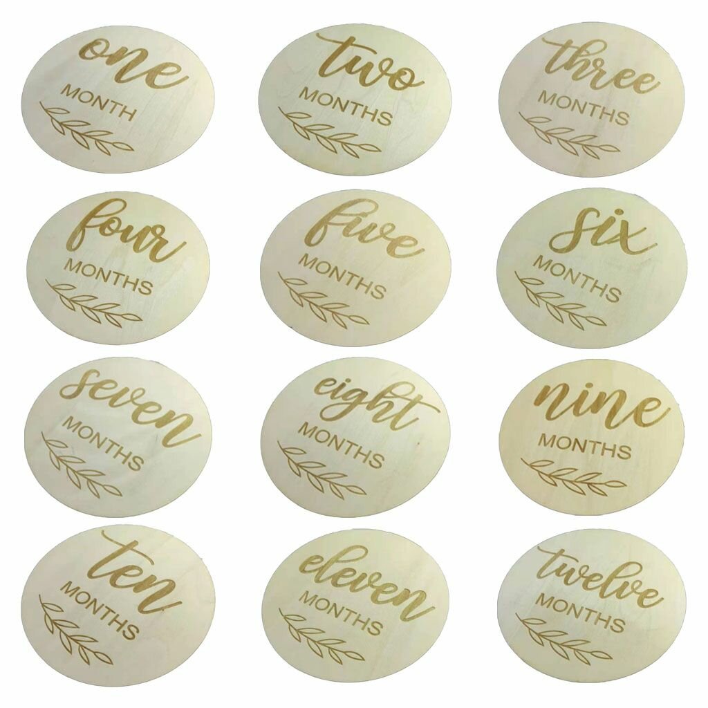 12 Фотокарточек для записи роста младенца