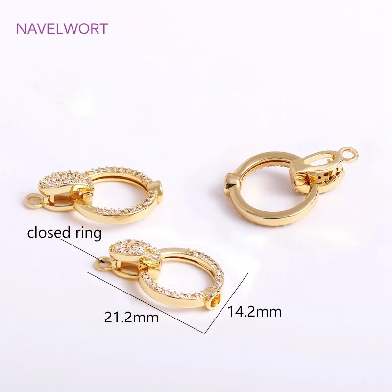 Замочки для украшений NAVELWORT, 18K gold plated, 2 шт