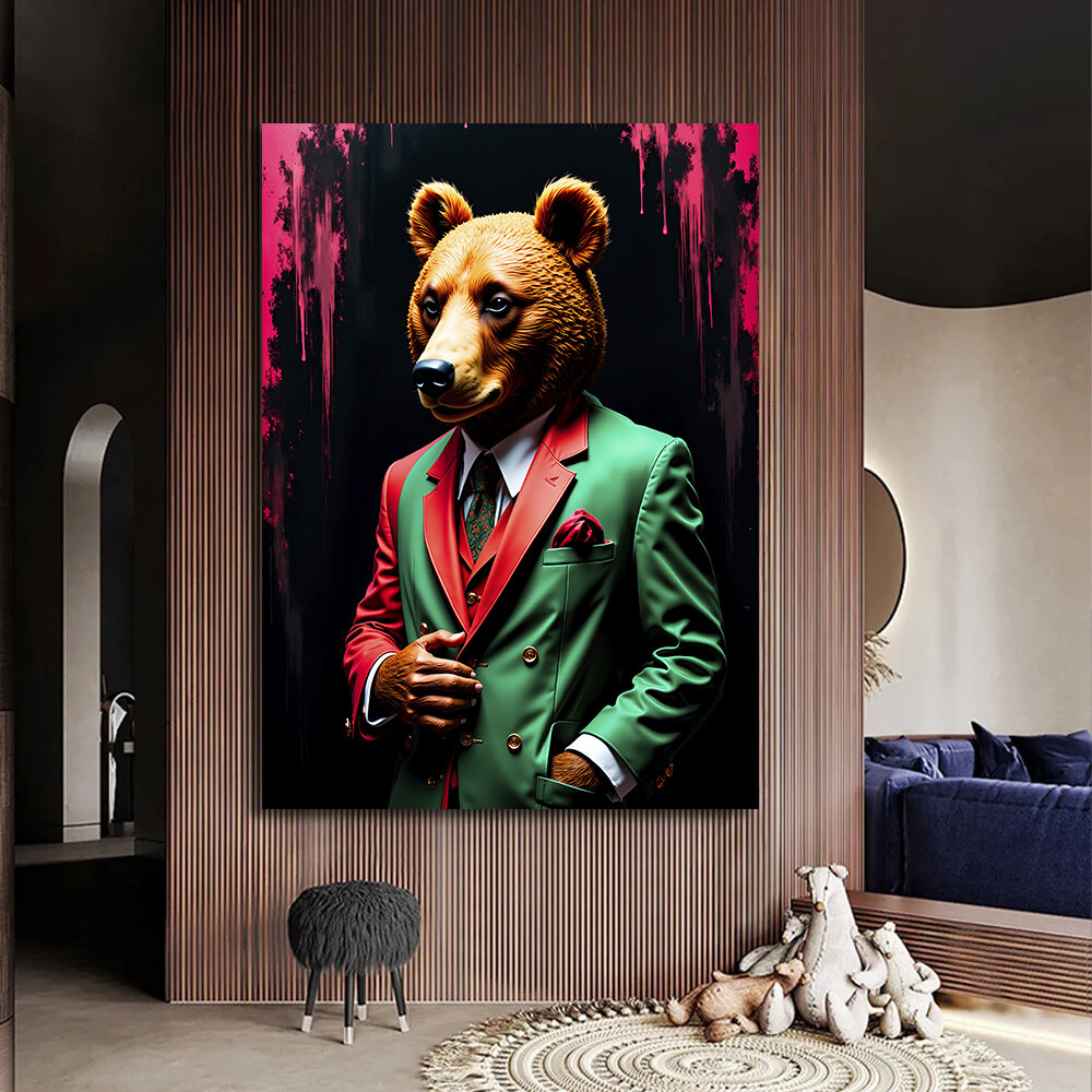 Медведь / Картина с животными, картина на холсте / на стену, 40х60 см.