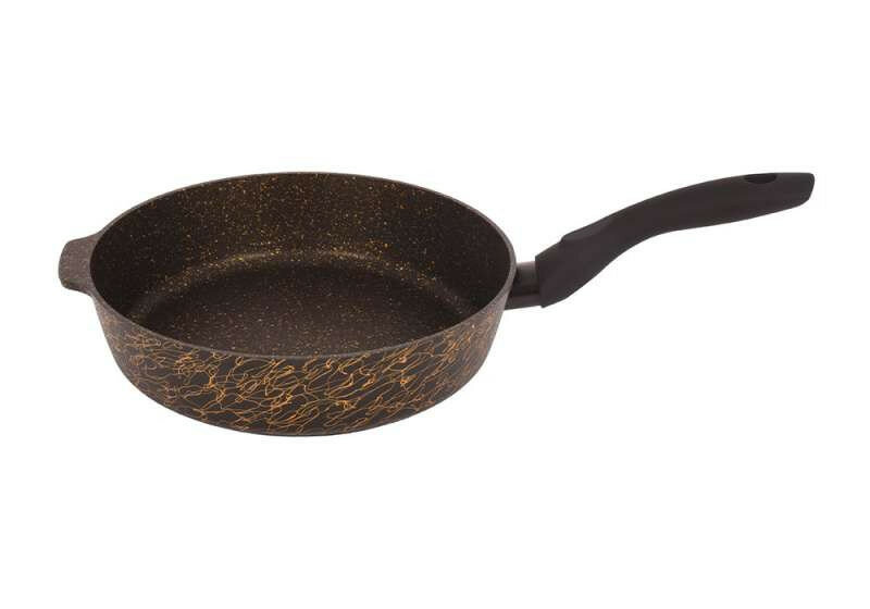 Кукмара грация (КМ-cгчз280а), Сковорода глубокая 280мм, с ручкой, антипригарное покрытие, черный/золото