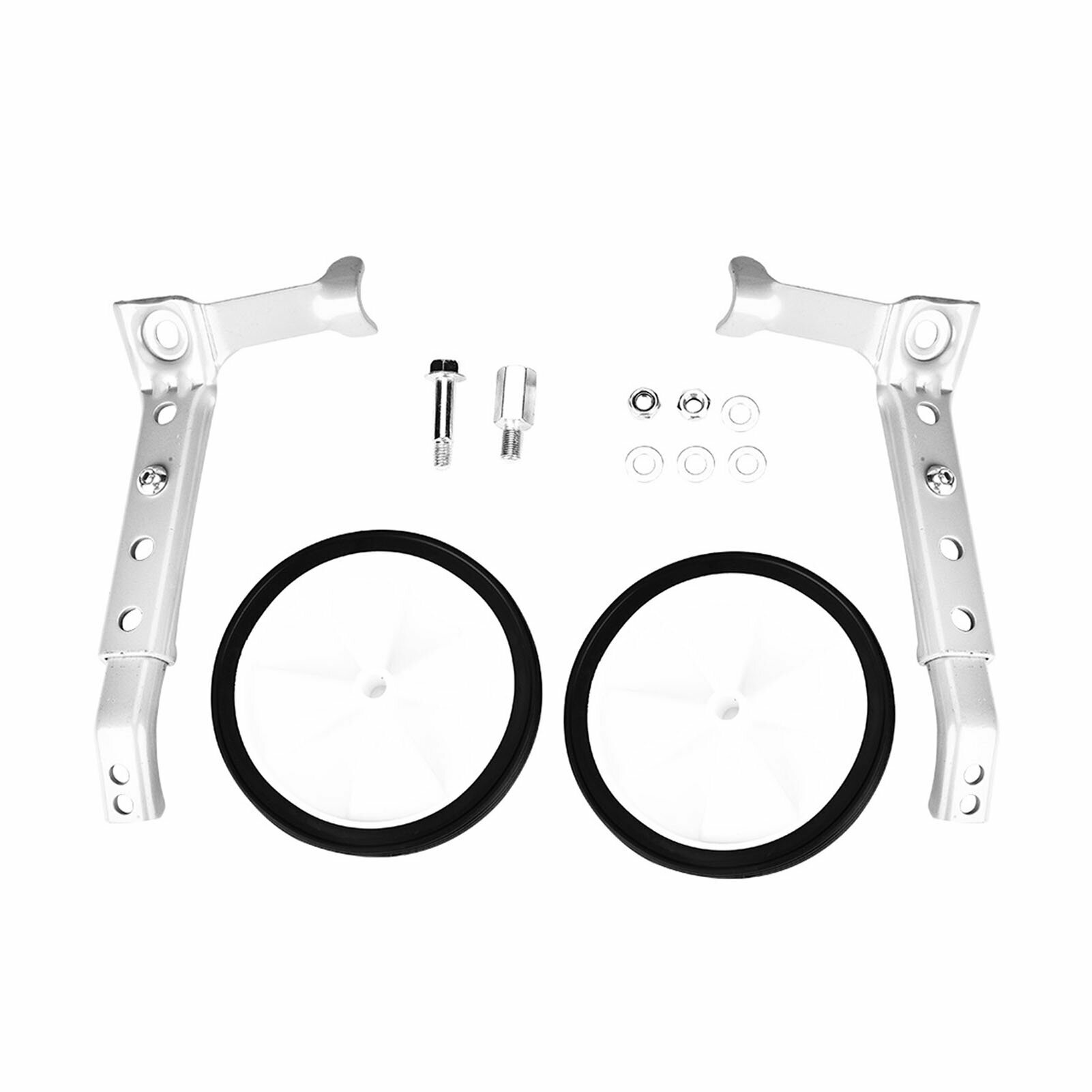 Велосипедные тренировочные колеса с регулируемой скоростью вращения для детских Велосипедов от 16 "до 22" (серебристые)