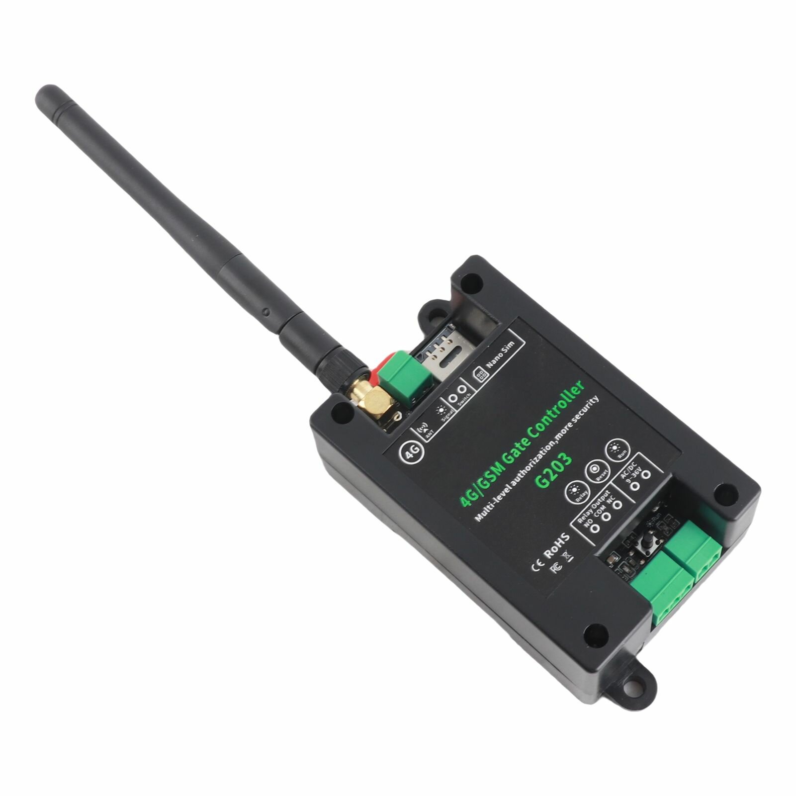 Контроллер ворот GSM/4G G203, удаленное управление по звонку/SMS, поддержка 1000 пользователей, для шлагбаумов