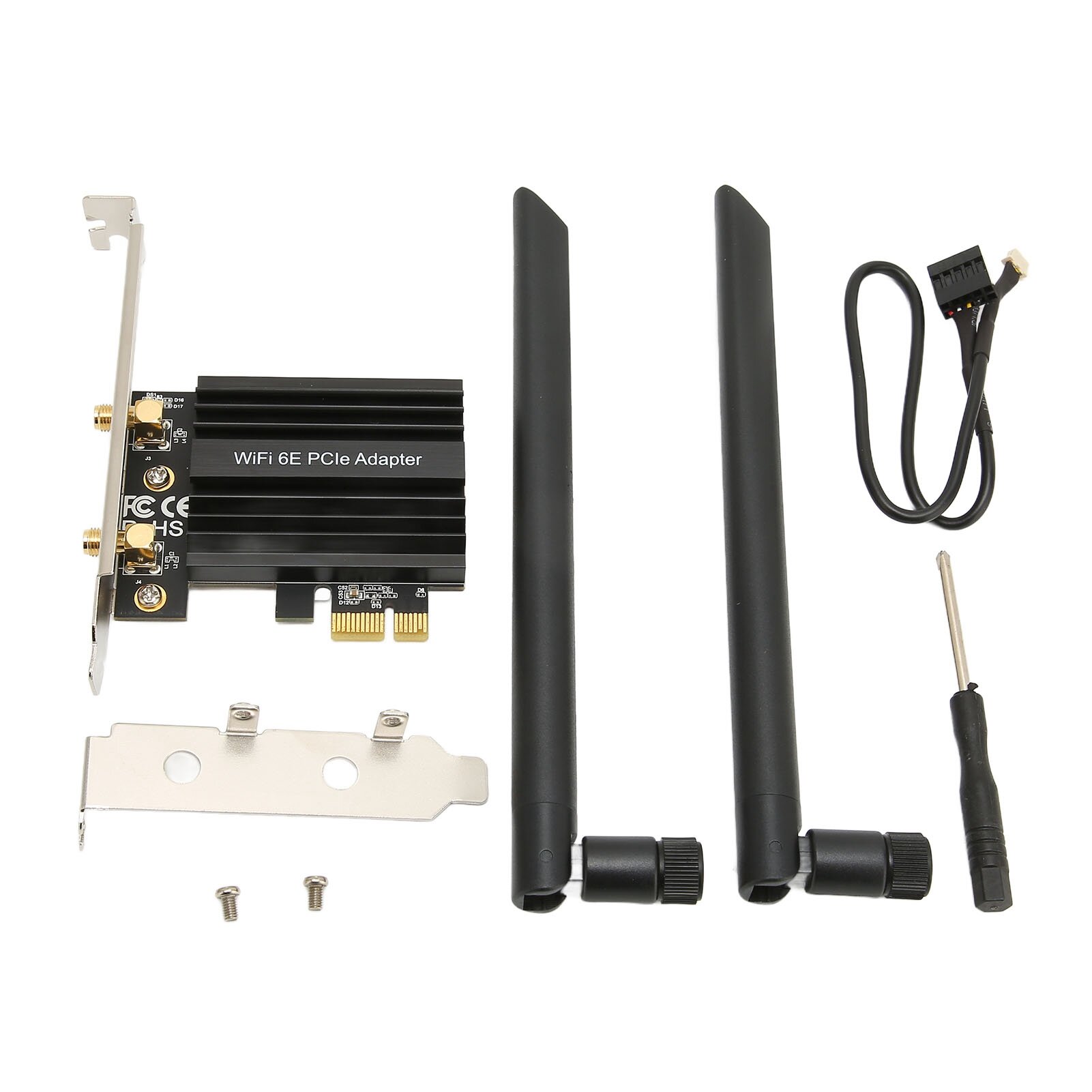 Wi-Fi карта 6E для слота PCIE с Bluetooth 5.2, поддержкой диапазонов 5 ГГц, 6 ГГц и 2.4 ГГц, высокоскоростная и безопасная беспроводная сетевая карта для настольного компьютера.