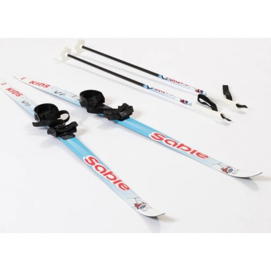 Лыжный комплект Stc с комбинированым креплением с палками 120 STEP Kid Blue