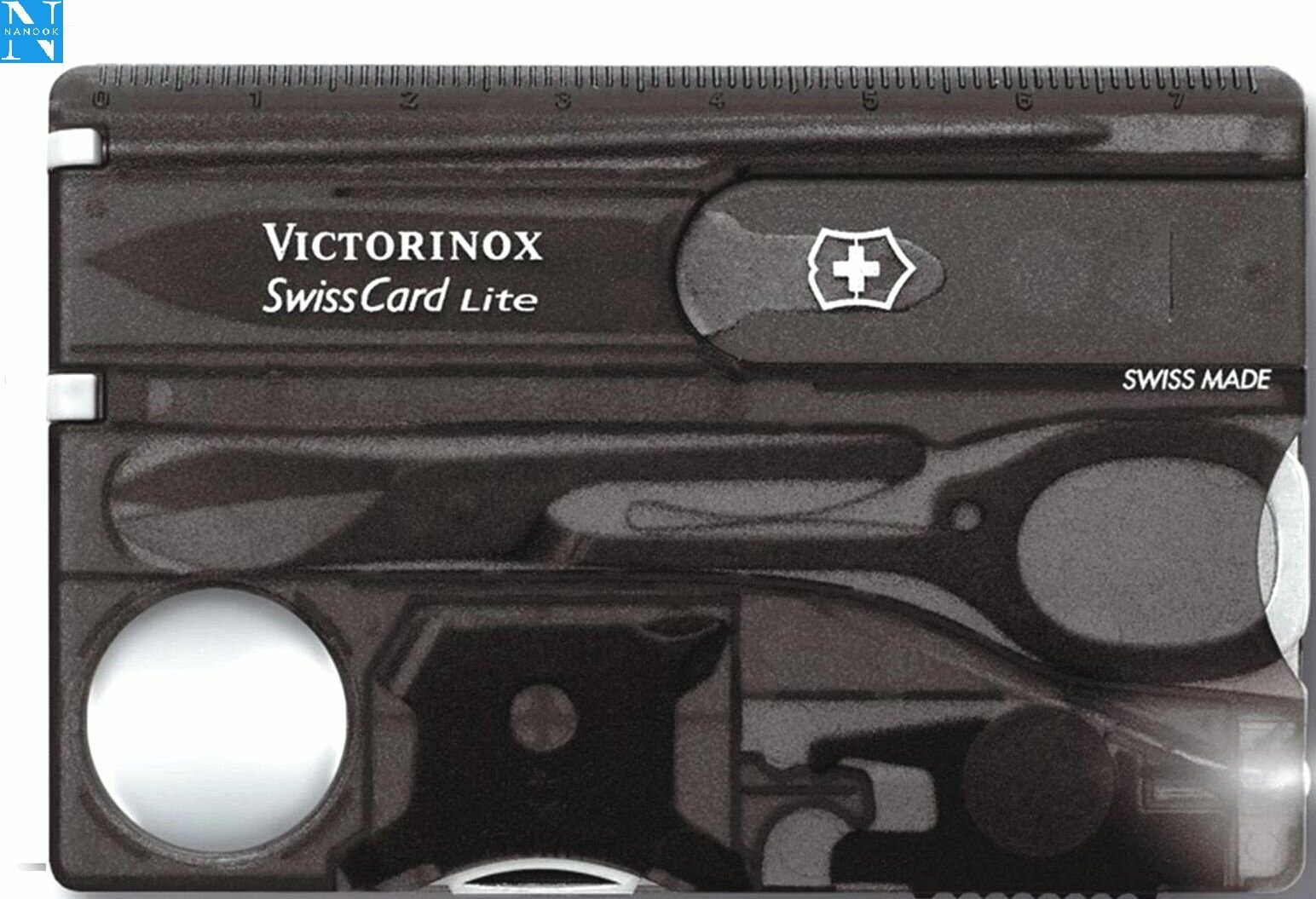 Швейцарская карточка VICTORINOX SwissCard Lite 0.7333. T3, 13 функций, полупрозрачная чёрная