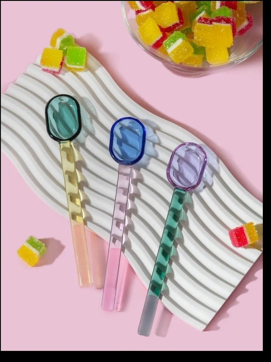 Набор стеклянных десертных ложек 3 предмета набор 1