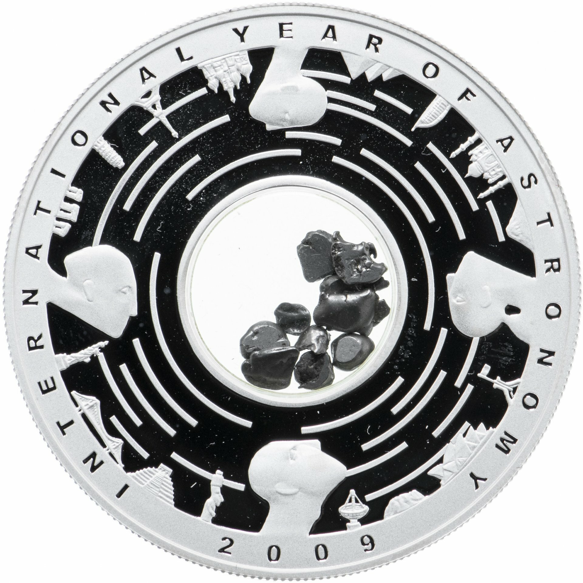 Австралия 5 долларов 2009 "Международный год астрономии Метеорит" в футляре с сертификатом , Серебро 999, в сохранности UNC