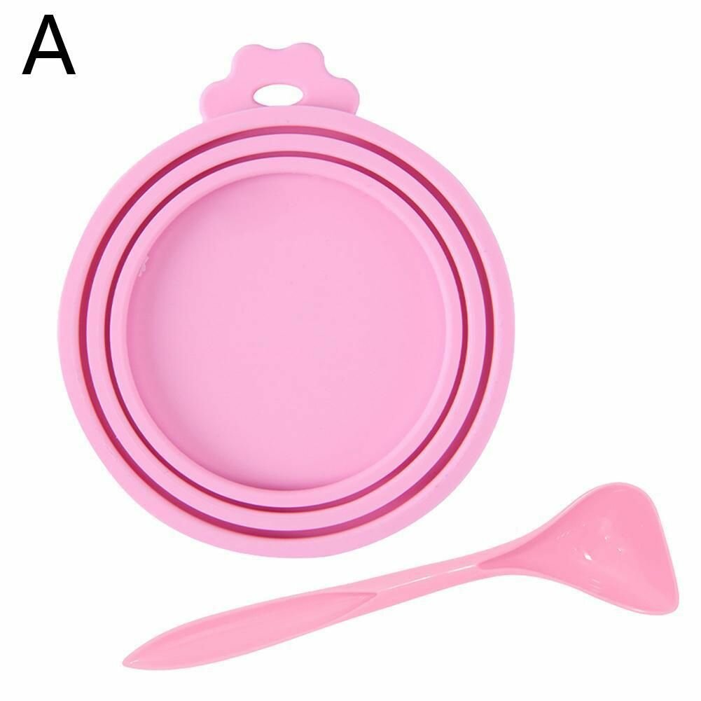 Силиконовая крышка для банок с кормом для домашних животных, В комплекте идет ложка.