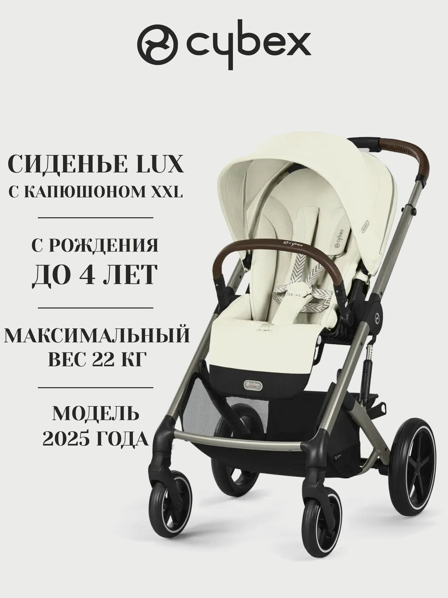 Прогулочная коляска Balios S Lux BLK, с дождевиком