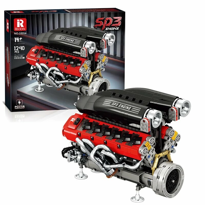 Набор Для Сборки Модели Двигателя SP3 V12 (1240 Деталей) - 12-цилиндровый Двигатель Внутреннего Сгорания
