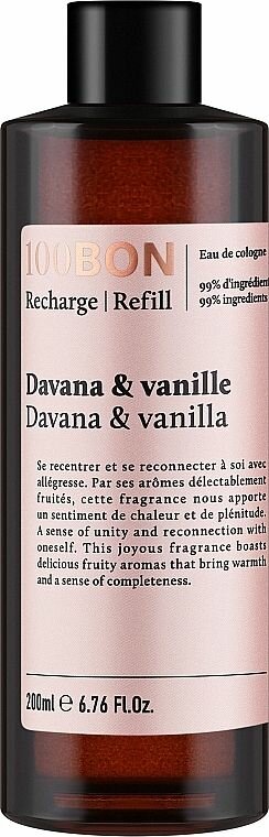 Ароматический спрей для тела 100BON аромат Davana & Vanille 200 мл Запасной блок