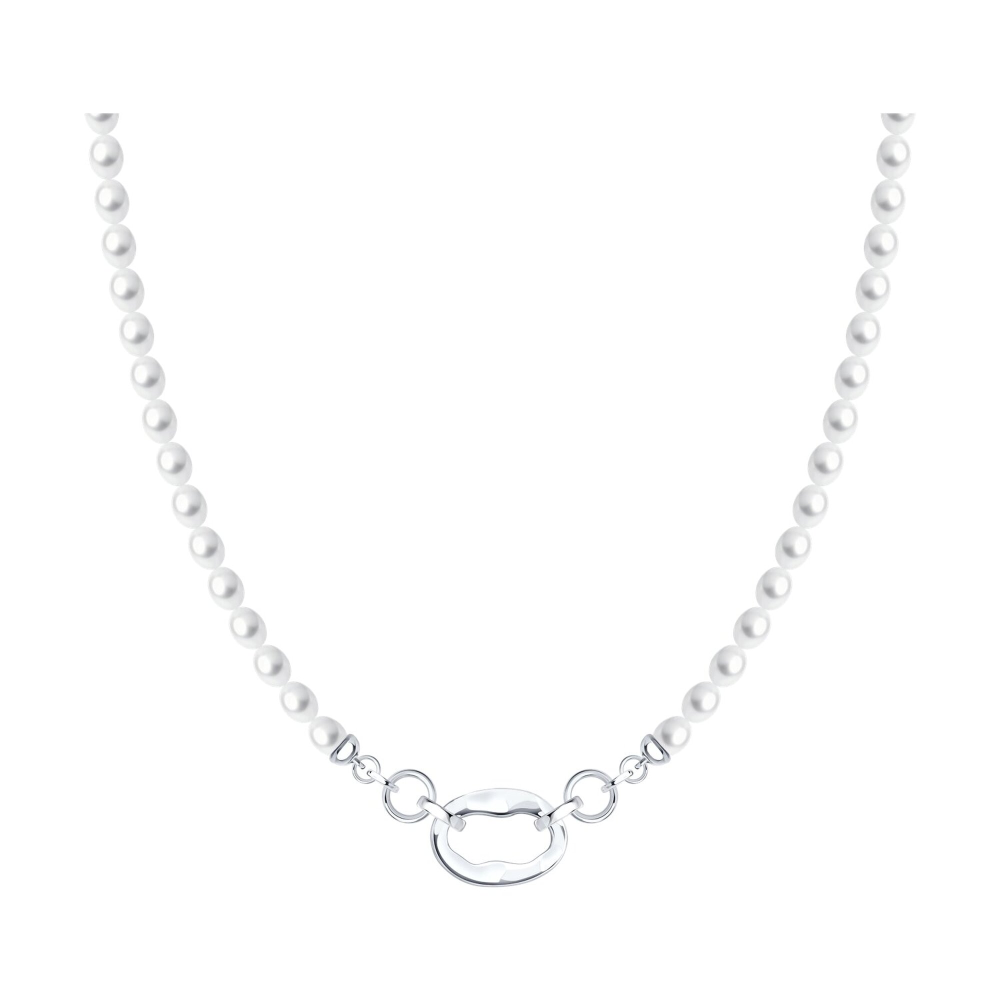 Колье, серебро, 925 проба, родирование, жемчуг