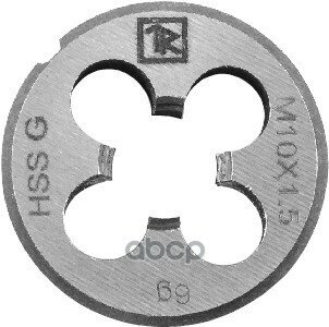 Плашка D-DRIVE круглая ручная с направляющей в наборе М6х1.0, HSS, Ф25х9 мм THORVIK арт. MDG61