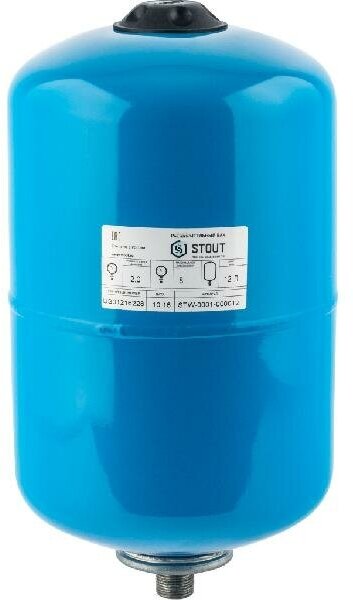Расширительный бак STOUT STW-0001 гидроаккумулятор 12 л. вертикальный (цвет синий) STW-0001-000012