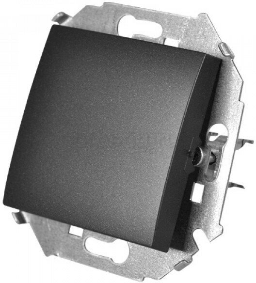 Simon15 Выключатель 1-кл 16А 250В, винтовой зажим, графит