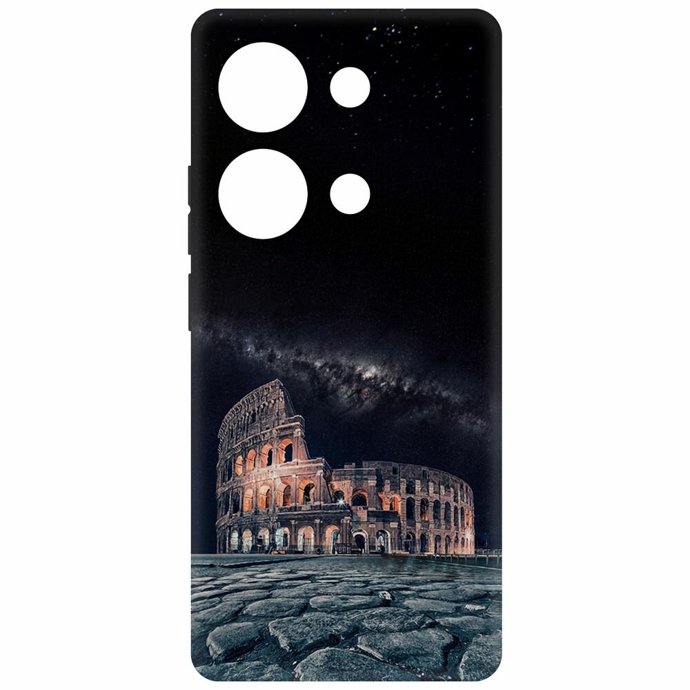 Чехол-накладка Krutoff Soft Case Италия, Колизей для Xiaomi Redmi Note 13 Pro 4G черный