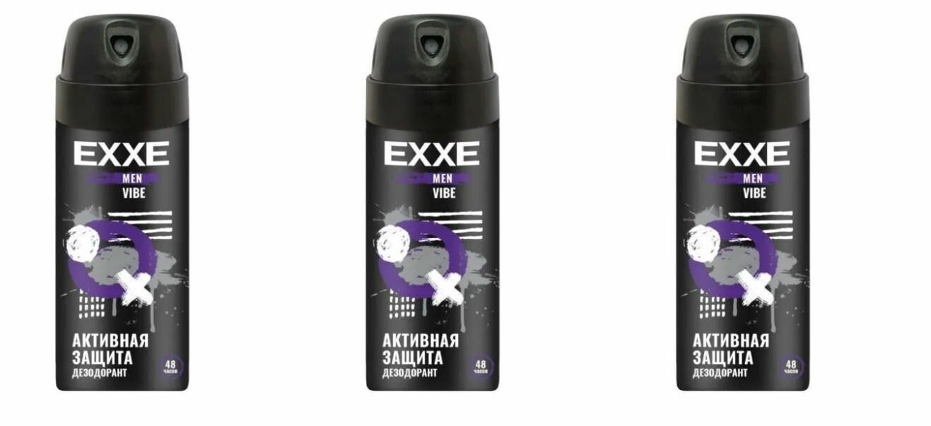 EXXE Дезодорант Мen Vibe, 150 мл - 3 шт