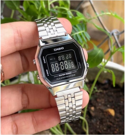 Наручные часы CASIO Vintage, серебристый/черный — фото 1